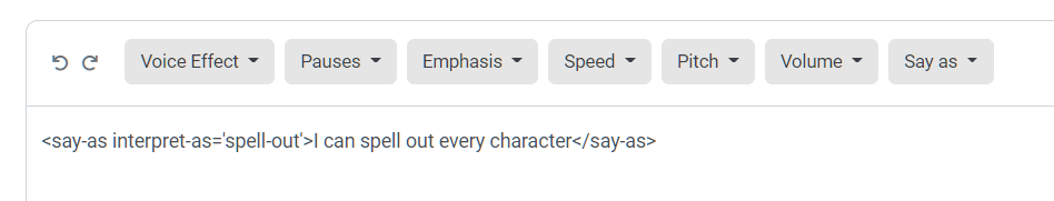 How to use the Say as SSML tag?